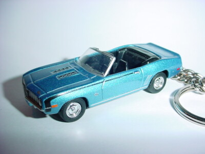 HOT 3D BLUE CHEVROLET CAMARO SS CUSTOM KEYCHAIN key keyring 69 muscle ...
