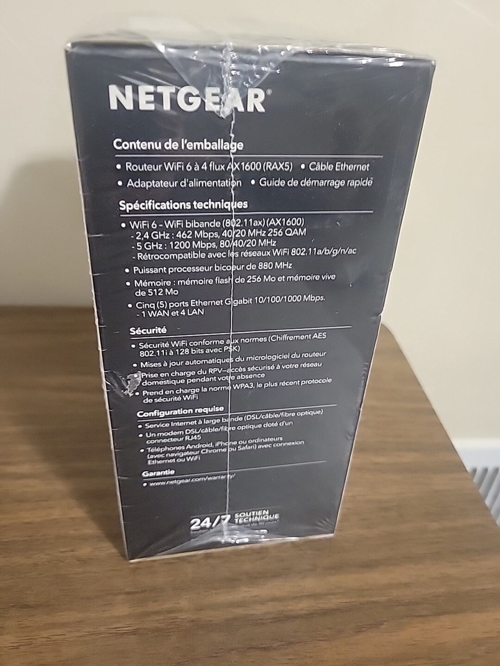 NETGEAR RAX5-100PAS 4-Stream AX1600 WiFi 6 Router, 1.6 Gbps (RAX5) NEW ...
