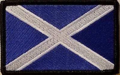 SCOTLAND Flag Patch W/ Hook Adhesive Fastener Morale Emblem BLACK ...