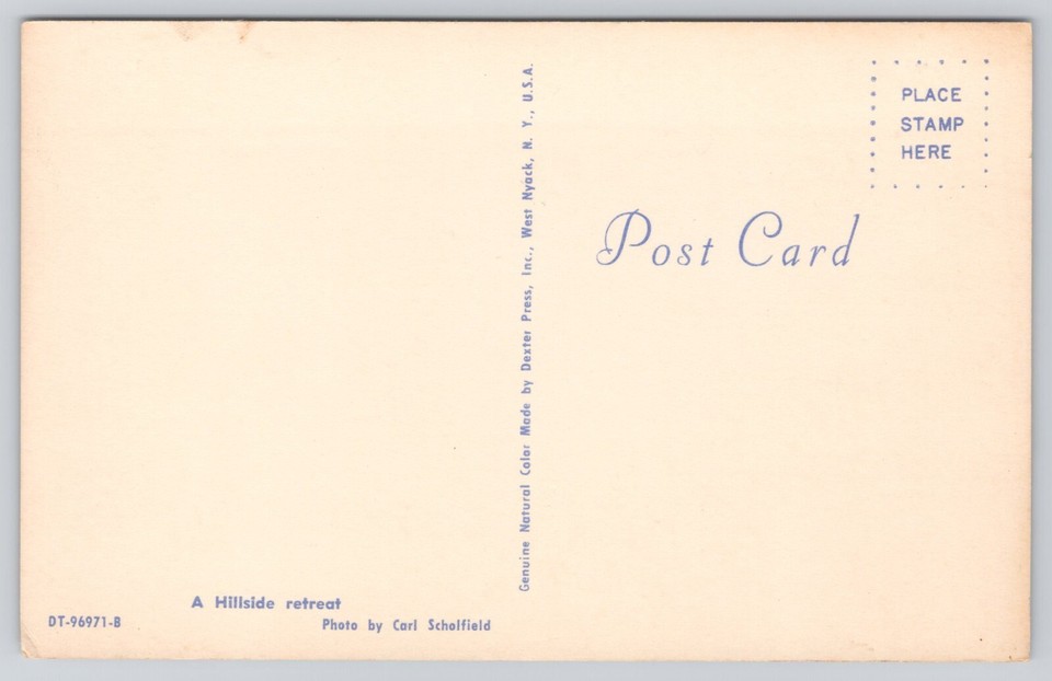 Mountain Hillside Retreat Log Cabin Carl Scholfield Photo Postcard | eBay