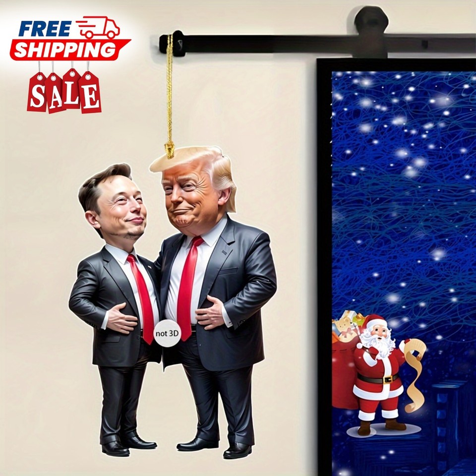 Donald Trump Elon Musk Christmas Ornament Tree Decor, Holiday Gift FREE ...
