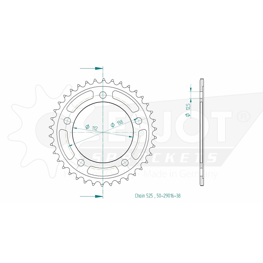 Sprocket Rear 525-38T Steel for HONDA VT 750 CD Shadow Deluxe 2003 ...