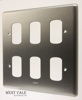Legrand Synergy Grid - 7331 82 - Brushed Steel 6 Module Grid Switch ...