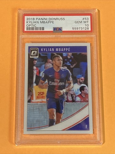 2018 Donruss Optic Soccer #53 Kylian Mbappe RC Rookie PSA 10 GEM MINT ...