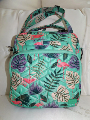 LUG Ranger Crossbody - Double straps - Green with Pink Flamingos - New ...