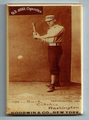 CONNIE MACK BASEBALL CARD *2X3 MAGNET* CATCHER MANAGER WORLD SERIES ...