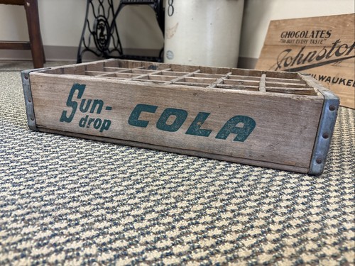 Vintage Wooden Soda Crate Sun Drop Cola Schofield Wisconsin Wood Box | eBay