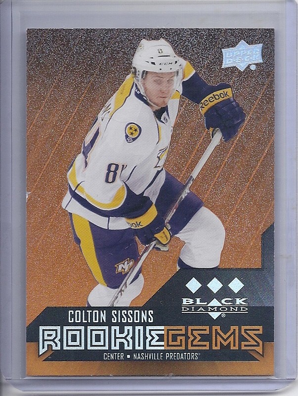 14-15 2014-15 BLACK DIAMOND COLTON SISSONS ORANGE TRIPLE ROOKIE GEMS ...