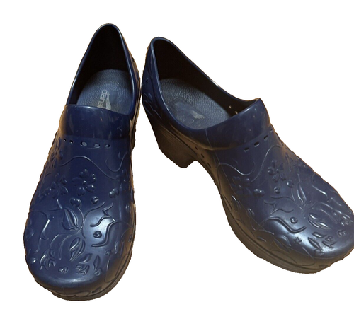 Woman Dansko Blue Clogs Rubber Floral Slip Resistant Sz 40 EU | eBay