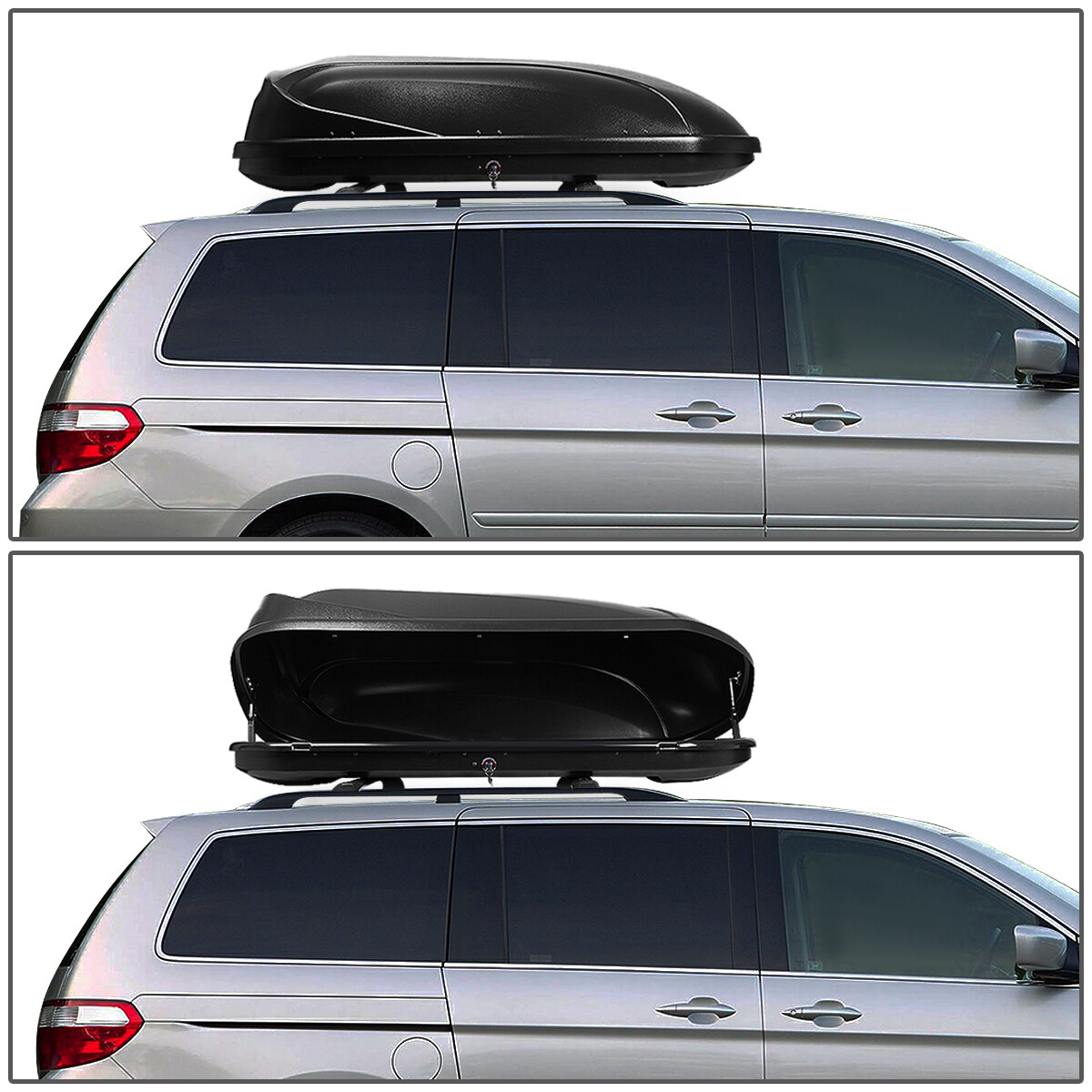 FOR 2005-2010 HONDA ODYSSEY ROOF RAIL CROSS BAR+CARGO BOX BAGGAGE ...
