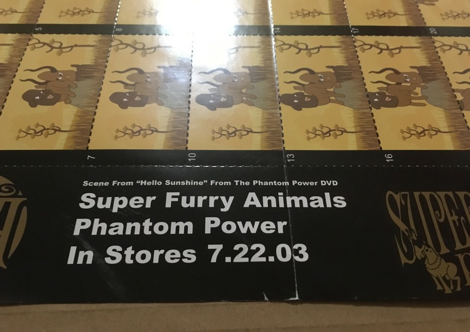 SUPER FURRY ANIMALS Rare DOUBLE SIDED PROMO POSTER w/ STAMPS for 2003 ...