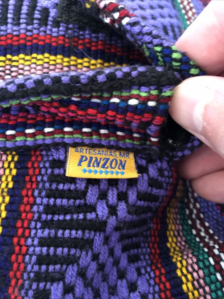 Artesanias Mr. Pinzon Mexico Woven Drawstring Boho Hippie Bag Rasta ...