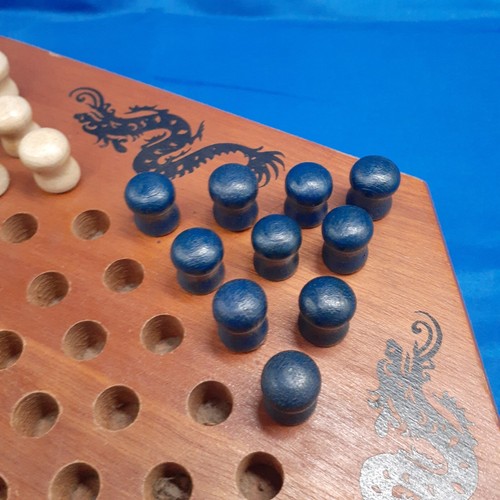 vintage wooden chinese checkers board Pegs Retro Game Night PLEASE READ ...