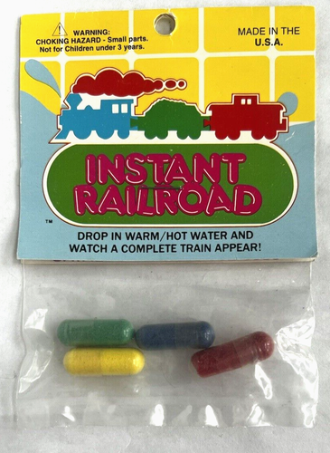 INSTANT RAILROAD ENCAPSULATED TOY WARM WATER = A COMPLETE SPONGE TRAIN ...