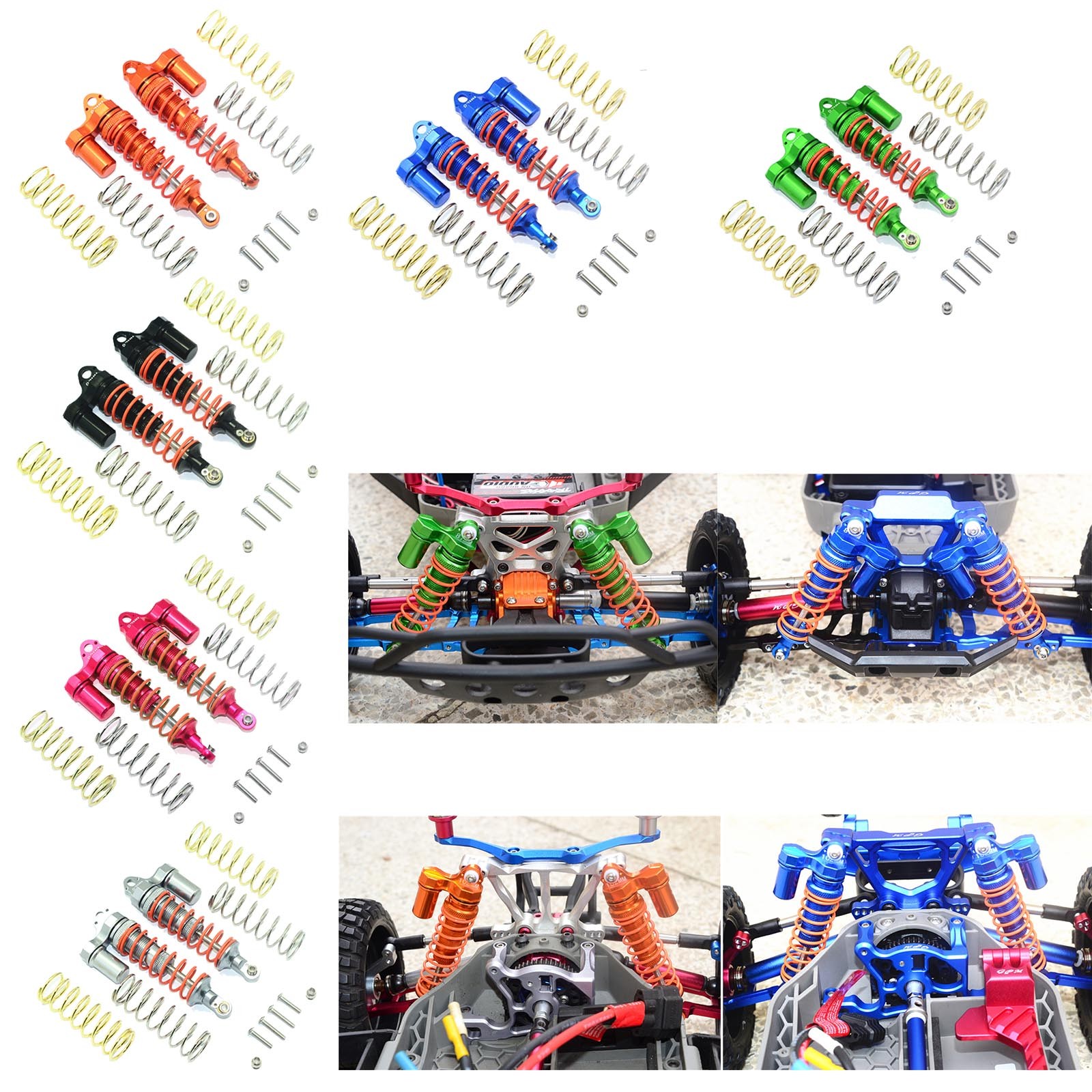 Metal L Type Front /Rear Shock Absorbers for TRAXXAS RUSTLER 4X4 VXL ...