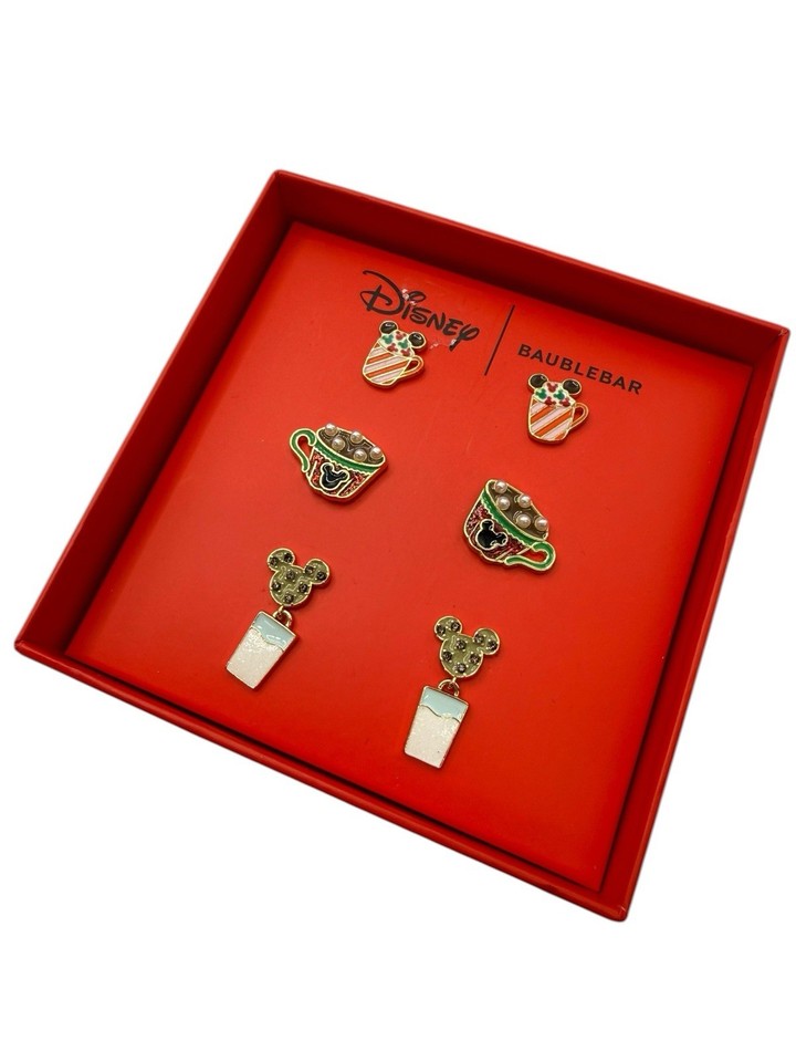 Disney Baublebar Christmas Drinks 3 Earrings Set Latte Hot Cocoa Milk ...