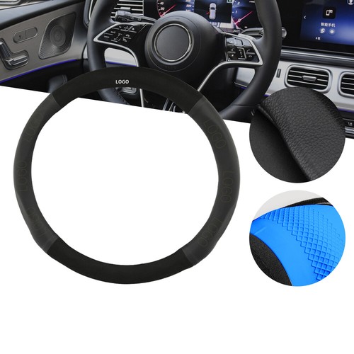 For Audi A3 A4 A5 A6 Q5 Q7 15" Suede Leather Steering Wheel Cover Anti ...