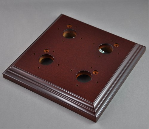 SWITCH MOUNTING BLOCK-FOUR GANG SQUARE-DARK POLISHED WOOD-FEDERATION ...
