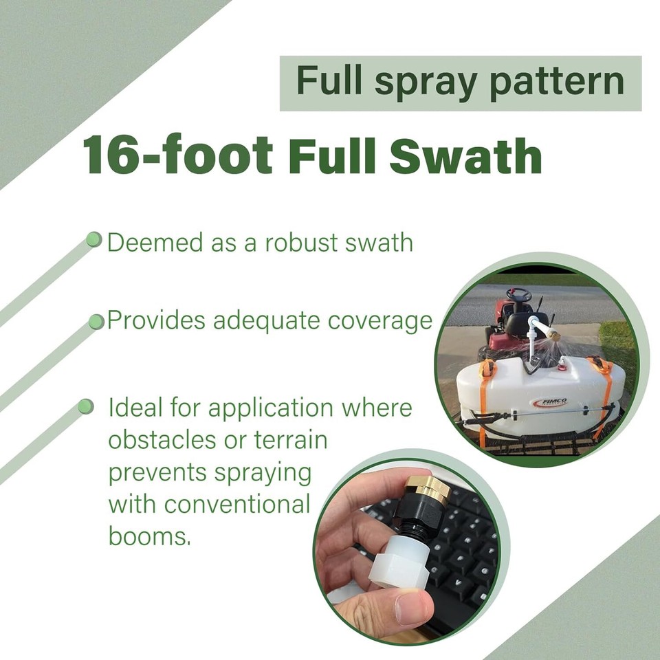 BN2BP125FWX-CS 16 Foot Broadcast Spray Full Pattern Boomless Nozzle for ...