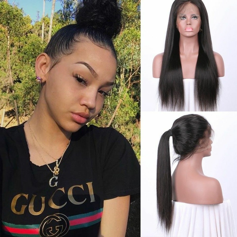 Full Lace Wigs HD Lace Straight 360 Lace Frontal Wigs Remy Brazilian ...
