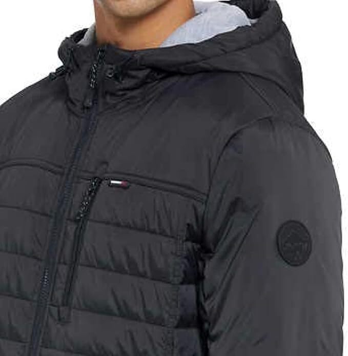 Gerry Men's Insulated Quilted Hooded Puffer Jacket, Olive, Black, Gray ...