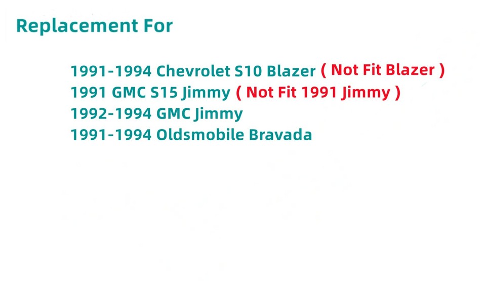 1991-1994 Bravada S10 Blazer S15 Jimmy Heated Privacy Rear Window Back ...