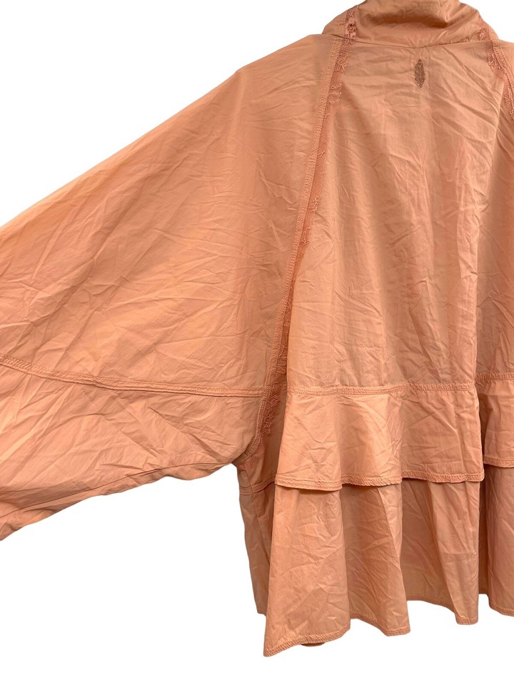 Free People Womens Jacket Namaslay Movement M Ruffled Lace Full Zip ...