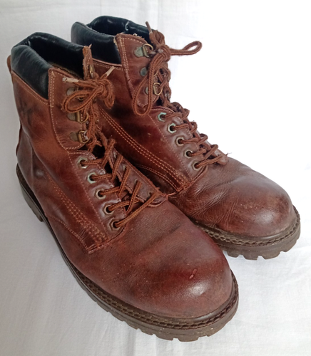 Used Unbranded Men's Brown Leather Lace Up Boots UK 10 US 11 EU44 | eBay UK