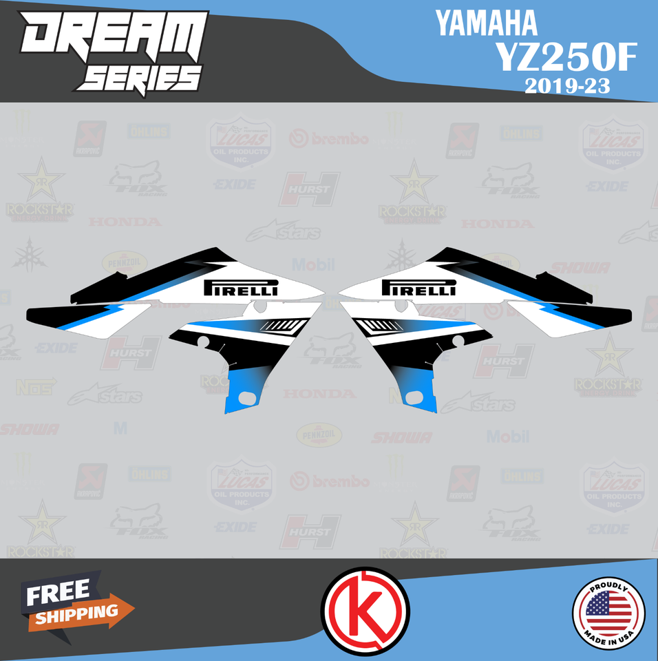 Graphics Kit for Yamaha YZ250F 2019 2020 2021 2022 2023 Dream - Blue | eBay