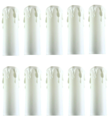 1 x 3" Candelabra Plastic Beeswax Drip Socket Cover Sleeves White Lot ...