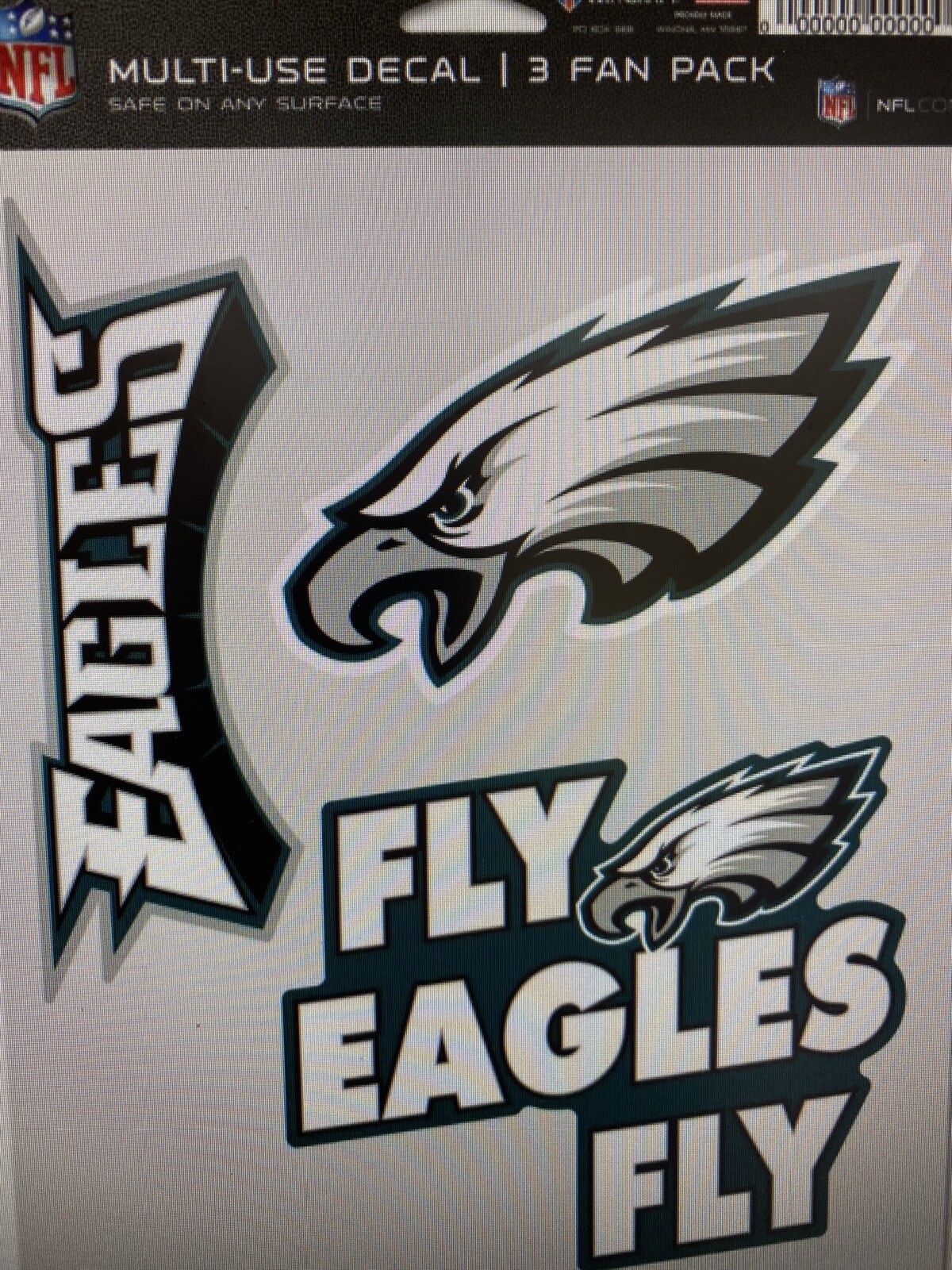 Philadelphia Eagles Multi Use Fan 3 Pack Decal Set NFL Sticker Emblem ...