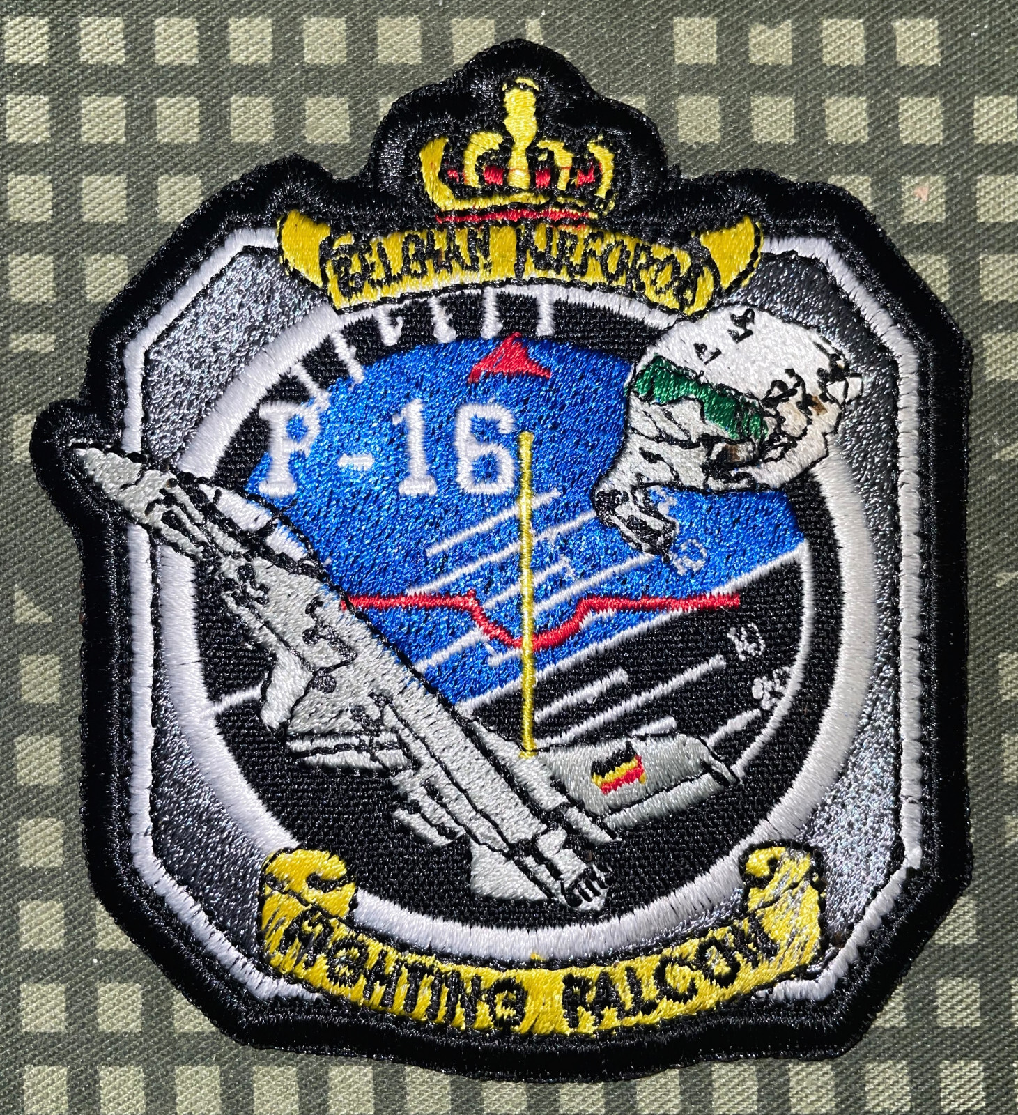 Belgian Air Force Fighting Falcon F-16 Patch Hook & Iron-On Repro New ...