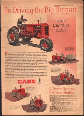 1947 Vintage ad Case retro Tractors Art Bargain Art farming 07/24/24 | eBay
