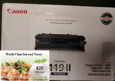 GENUINE SEALED Canon 119II High Yield Black Toner 3480B001 +FREE $25 ...