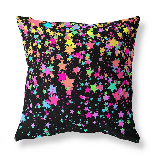 Funky Star Pattern Zip FILLED CUSHION Multi-Coloured Designer | eBay UK