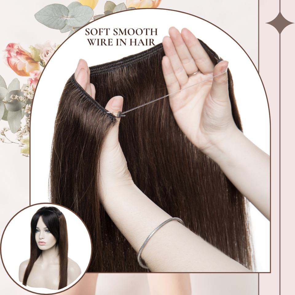 Hidden Secret One Piece Weft Wire on 100% Real Hair Human Extensions ...