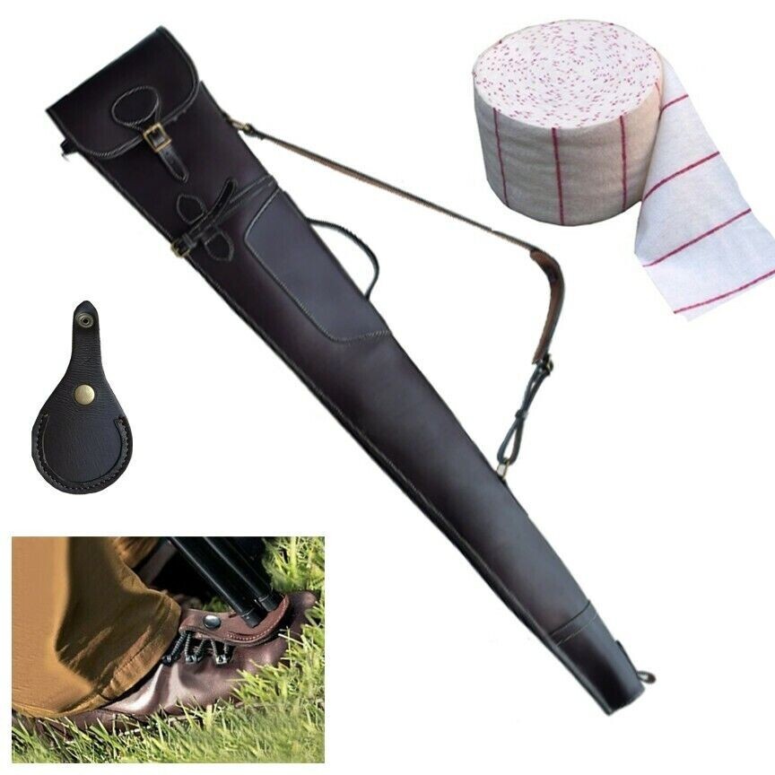 Cowhide Leather Rifle bag 52 Inch Gun Cases for Rifles Slip Bag Shotgun ...