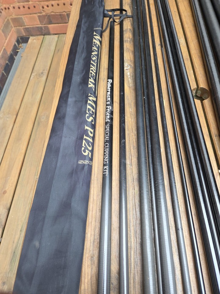 Carp / Roach Pole Daiwa Meanstreak Mes p125 4 Tops + Cup Kit Low Use ...