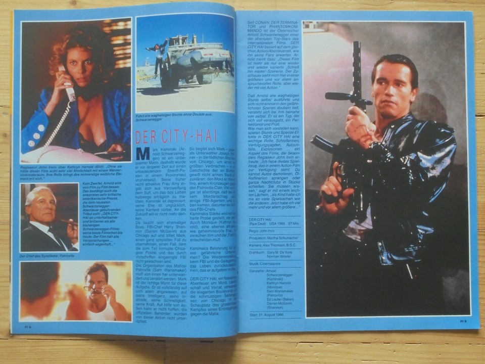 FILM-ILLUSTRIERTE - Heft Nr. 8 / 1986 + Poster SCHWARZENEGGER Top Gun KARATE KID | eBay