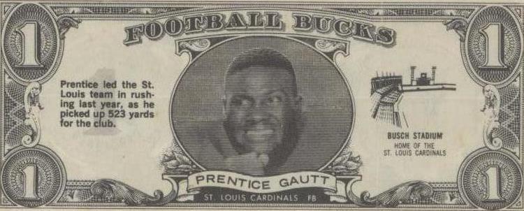 1962 Topps Football Bucks - Prentice Gautt #41 (RC) for sale online | eBay