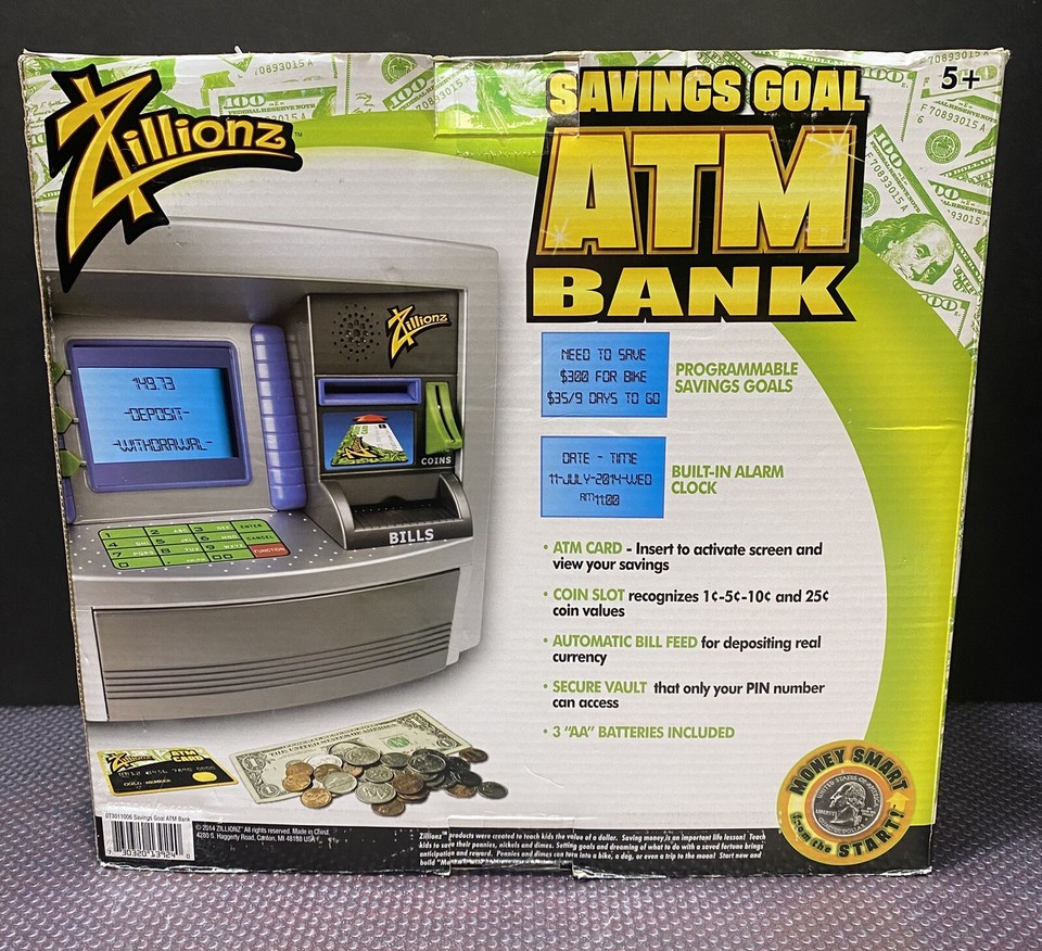 Kids Zillionz Savings Goal Atm Bank 0T3011006 Toddler TEACHING Toy Gift ...