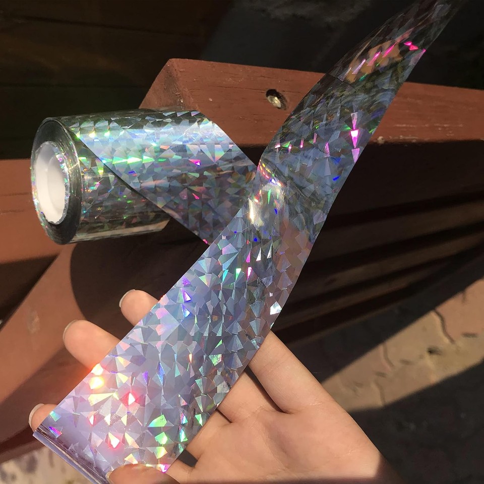 MISSYOUNG Holographic Reflective Ribbon Tape, 0.9in x 260ft, 1 Pack ...