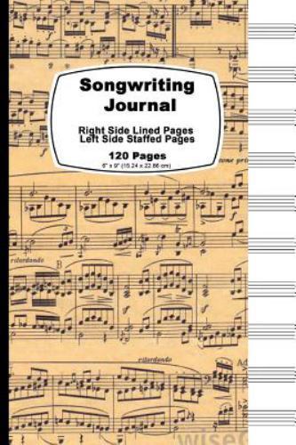Songwriting Journal : Vintage Music Sheet Cover,Lined Ruled Paper and ...
