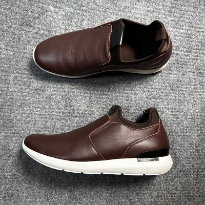 Vionic Shoes Mens 11 Brown Leather Slip On Curtis Sneakers Heel Tab ...