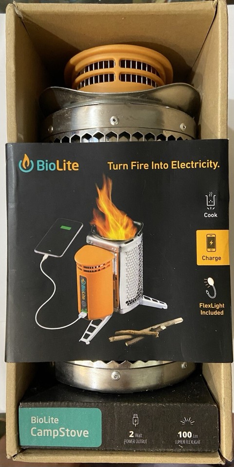 BIOLITE WOOD BURNING CAMPSTOVE USB CHARGE CAMP/CAMPING COOK SYSTEM ...