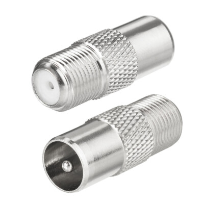 F Female Socket to TV PAL Male Adapter for TV CableCard Tuner Antenna ...