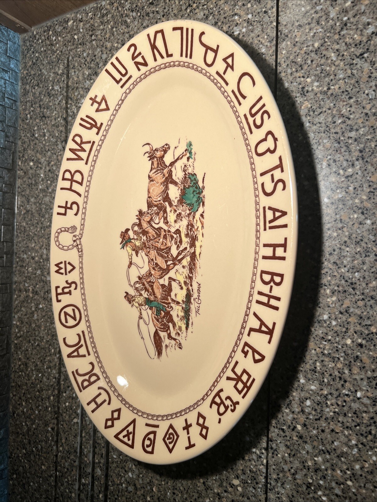 Westward Ho Rodeo Pattern Shenango Platter 15 3/8” X 10 1/2” | eBay