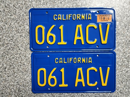 1970 California License Plates, 1970 Validation, Pro-Restored, DMV ...