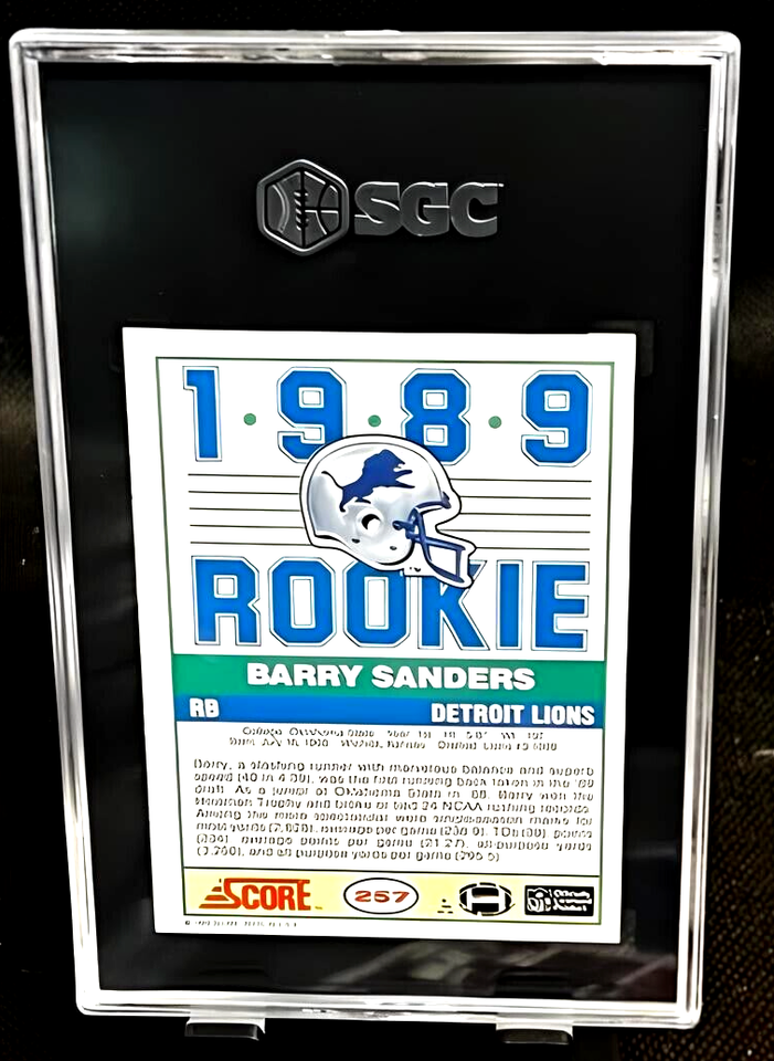 1989 Score Barry Sanders Rookie Card #257 RC GRADED SGC 8.5 NM MT+ | eBay