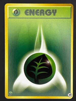 Pokemon Card Grass Leaf Energy #29 Chikorita Half Deck Neo Intro Pack ...